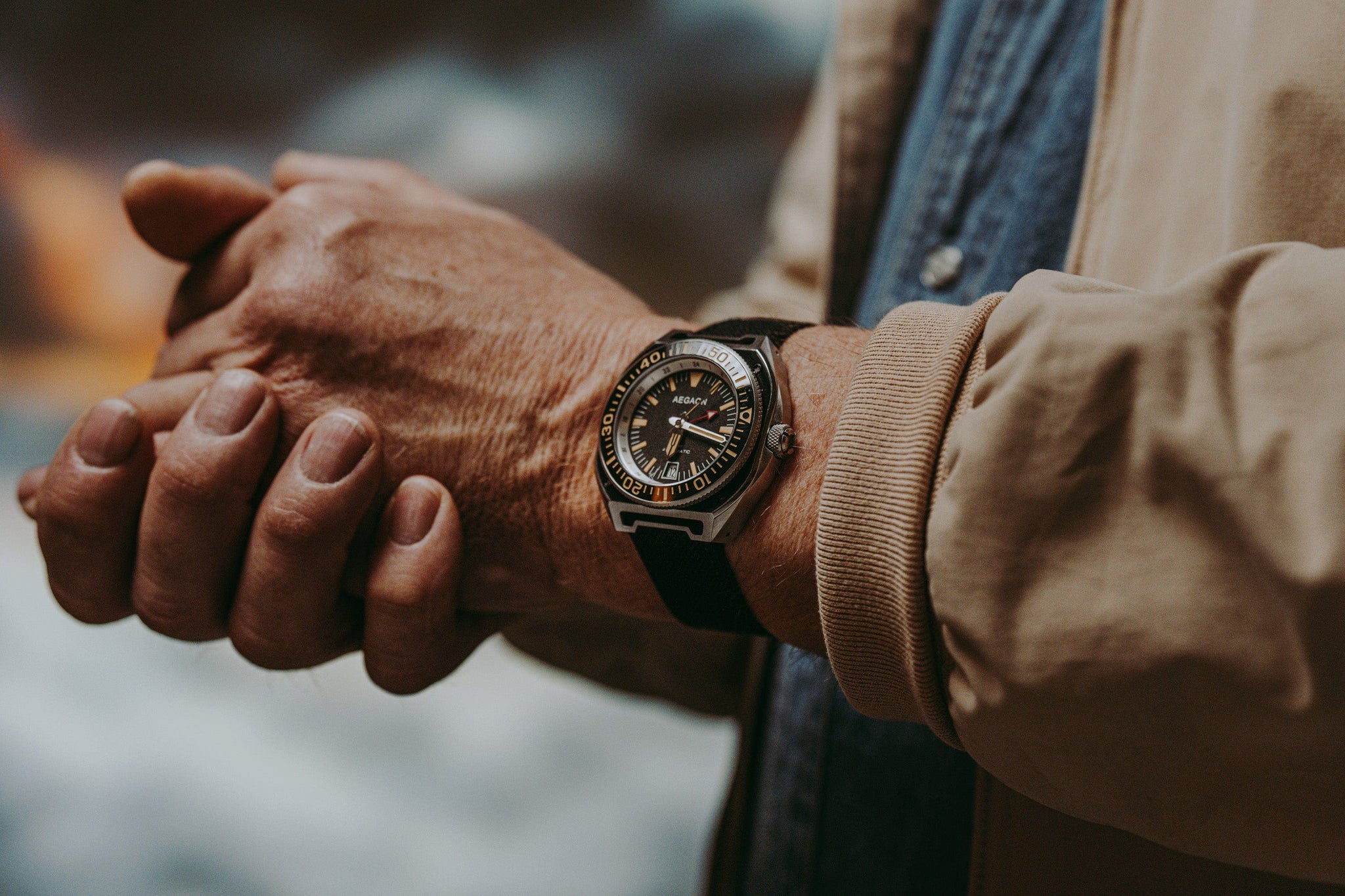 "TEMPTATION III" GMT Automatic Dive Watch (Black) – Aegaon Watches